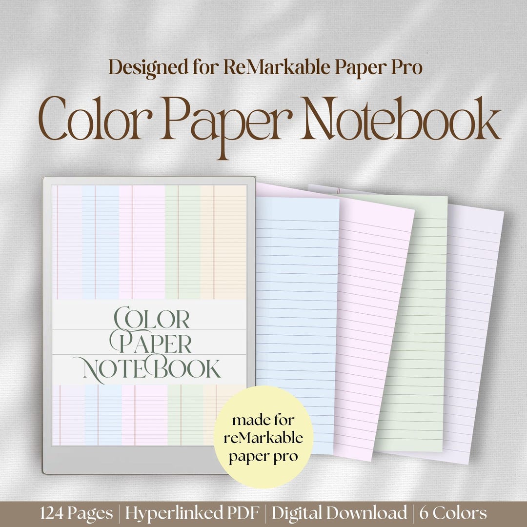 Color Paper Notebook for Remarkable Paper Pro: Digital Notes Taking ...