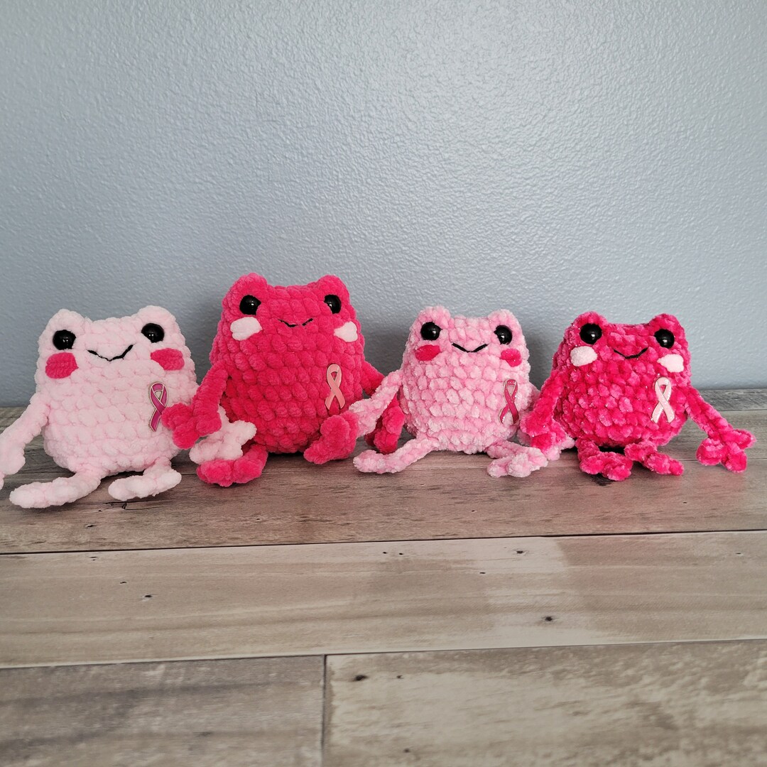 Breast Cancer Awareness Solid Pink Crochet Frog Plushie - Etsy