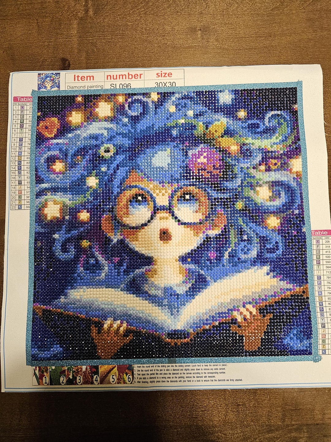 Girl Reading Book - Completed Diamond Art Painting 30 Cm X 30 Cm (12 in ...