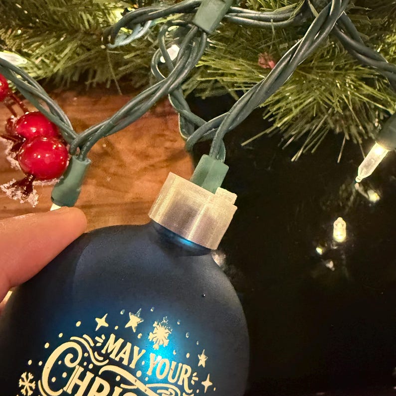 Printable Ball Ornament Light Holder for Christmas Mini String Lights ...
