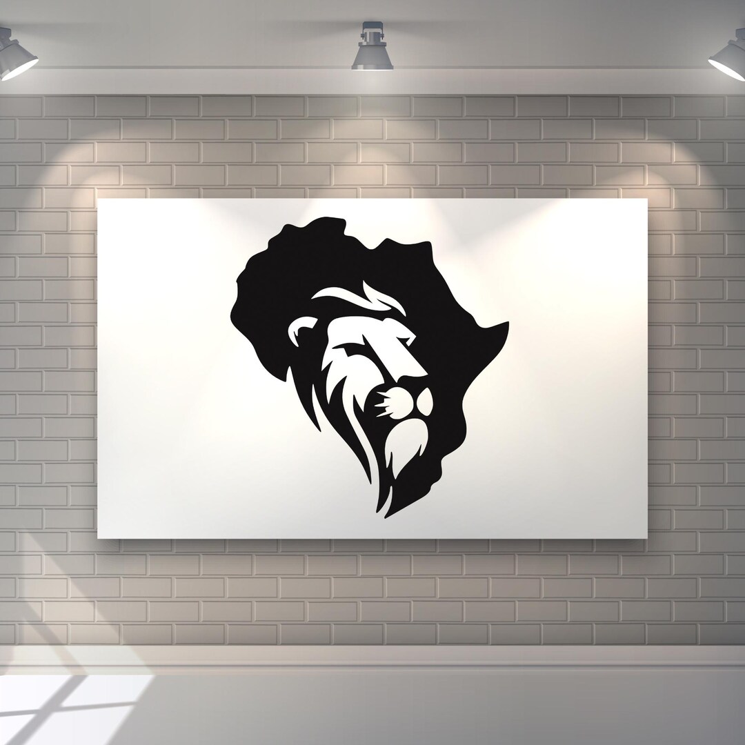 Vector Drawing of African Lion Wall Art Laser Cut DIY Project dxf, Dwg ...