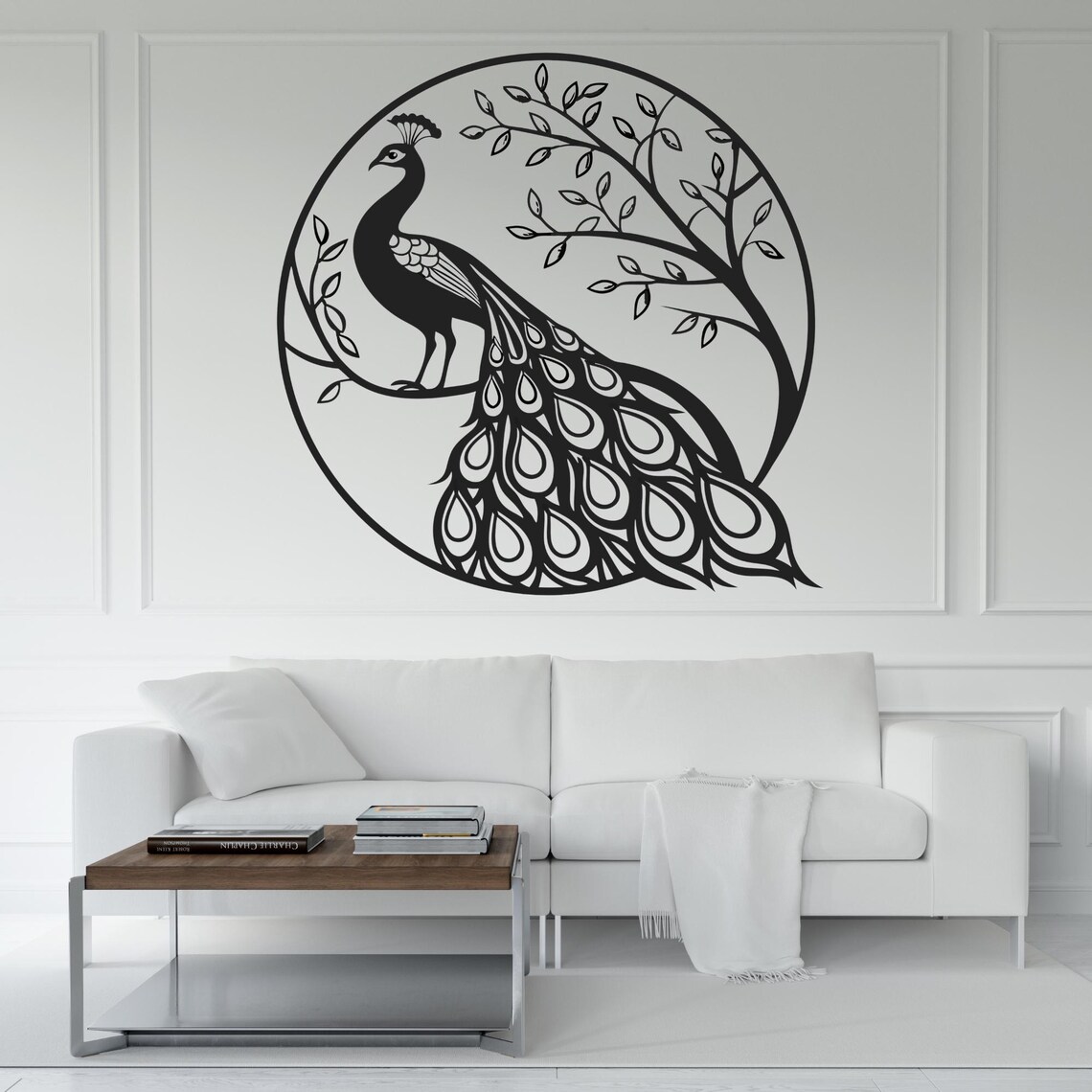 DIY Peacock Wall Art Laser Cut – Majestic Design in Frame (dxf, Dwg ...