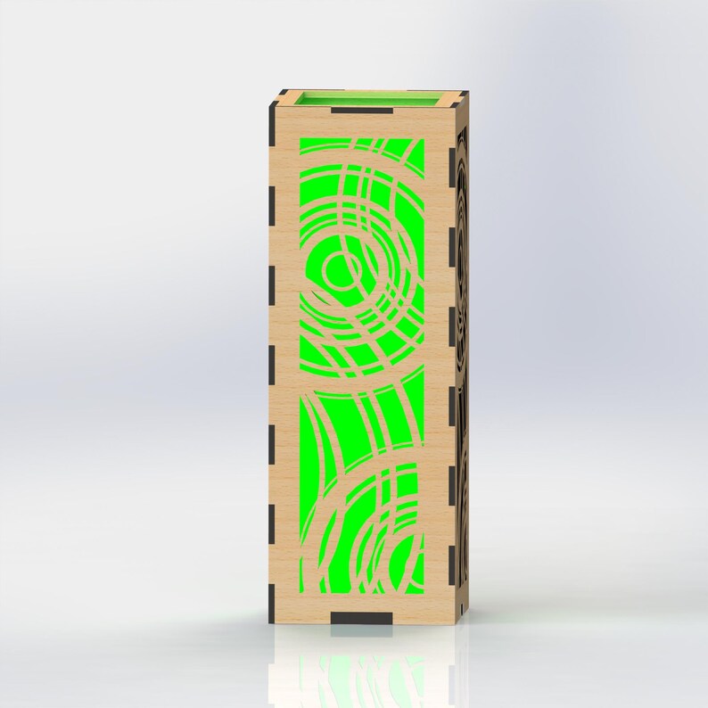 Wooden Table Lamp Laser Cutting File Set 6 Lamps DXF Material Thickness ...