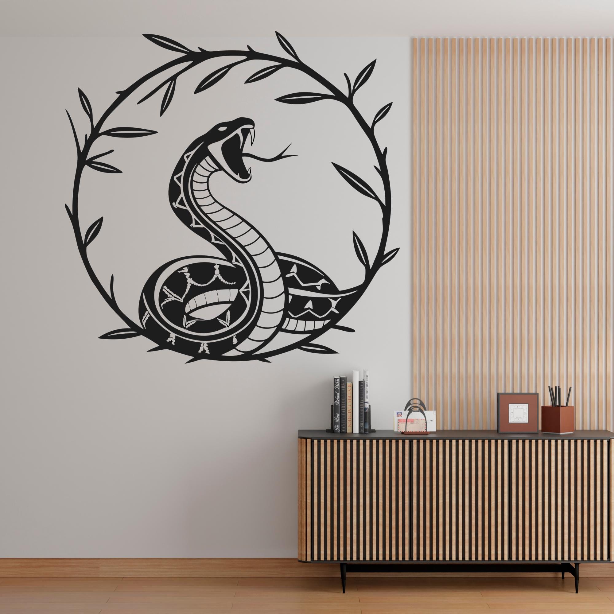 DIY Coiled Snake Wall Art Laser Cut – Elegant Serpent Design in Oval ...