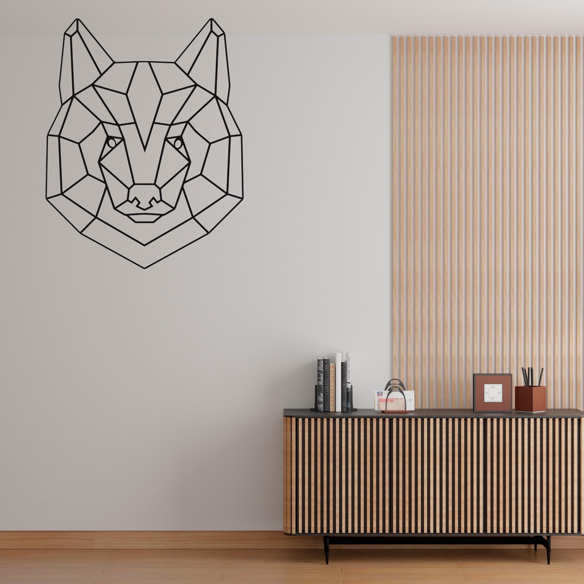 Geometric Wolf Wall Art Laser Cut Vector File for CNC and Laser Cutting ...