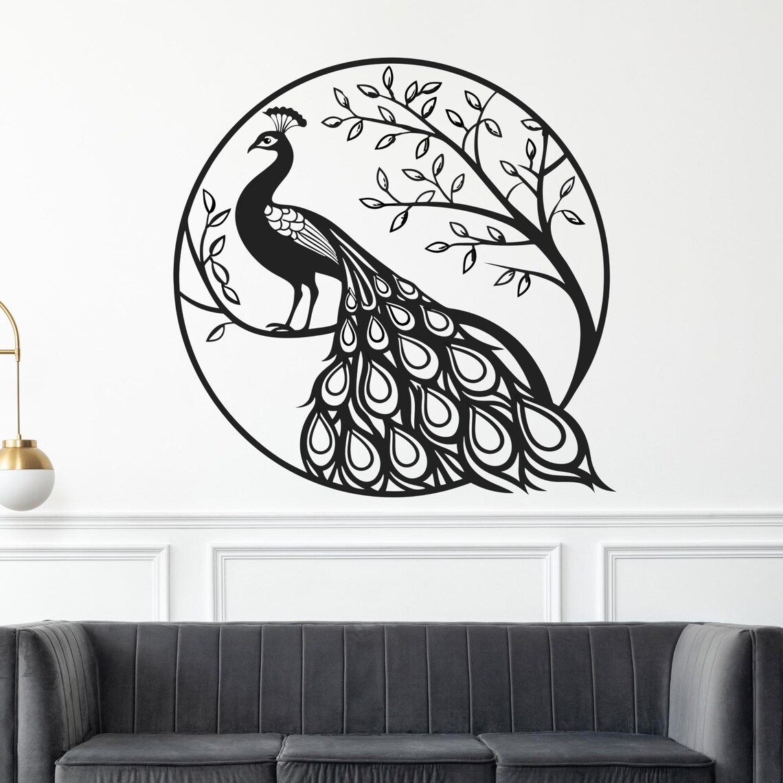 DIY Peacock Wall Art Laser Cut – Majestic Design in Frame (dxf, Dwg ...