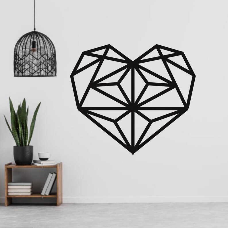 Vector Drawing of Heart Wall Art Laser Cut DIY Project dxf, Dwg, Cdr ...