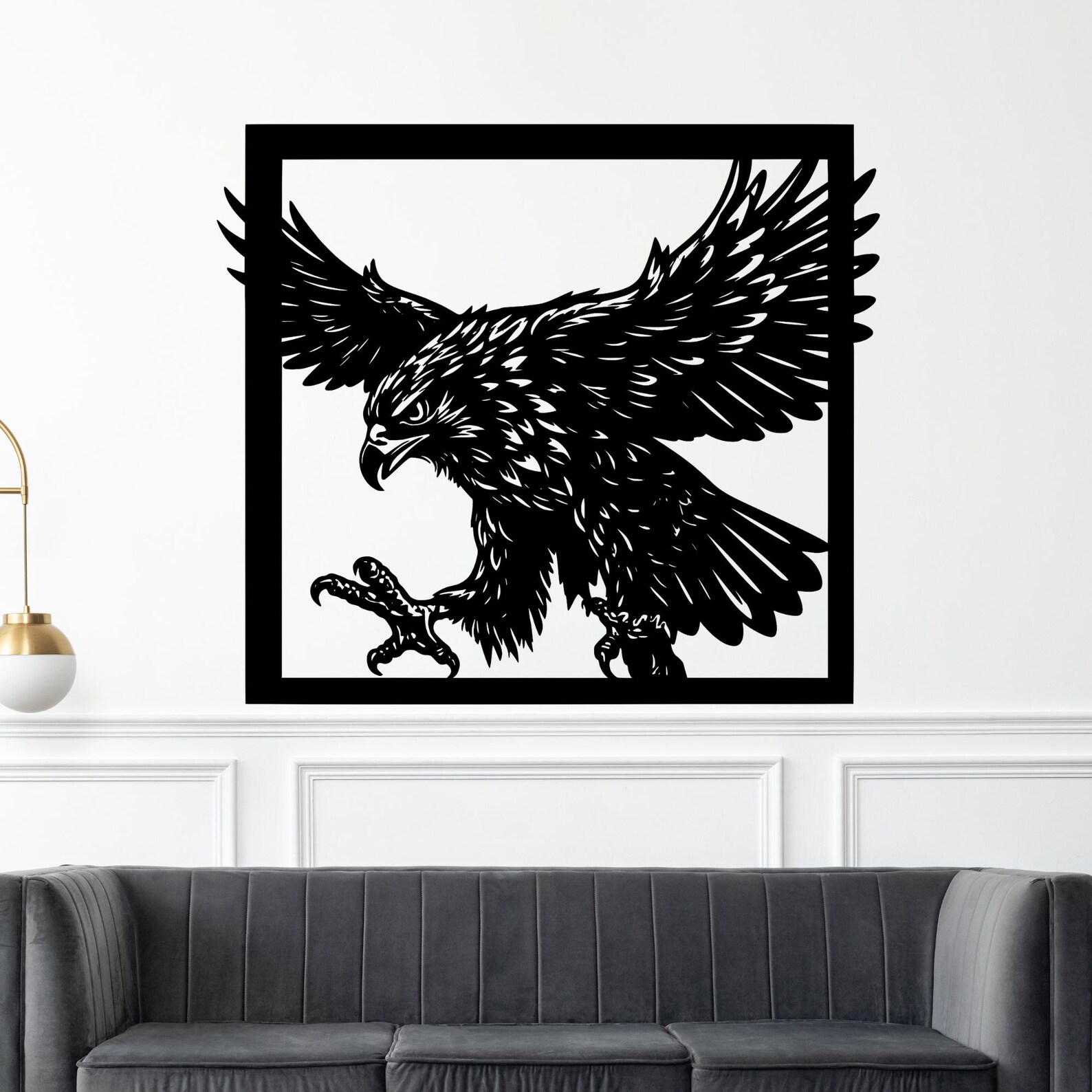 DIY Hawk Wall Art Laser Cut – Dynamic Predator Design in Frame (dxf ...