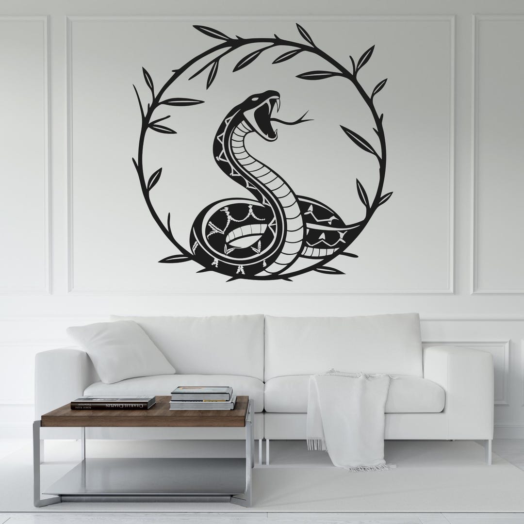 DIY Coiled Snake Wall Art Laser Cut – Elegant Serpent Design in Oval ...