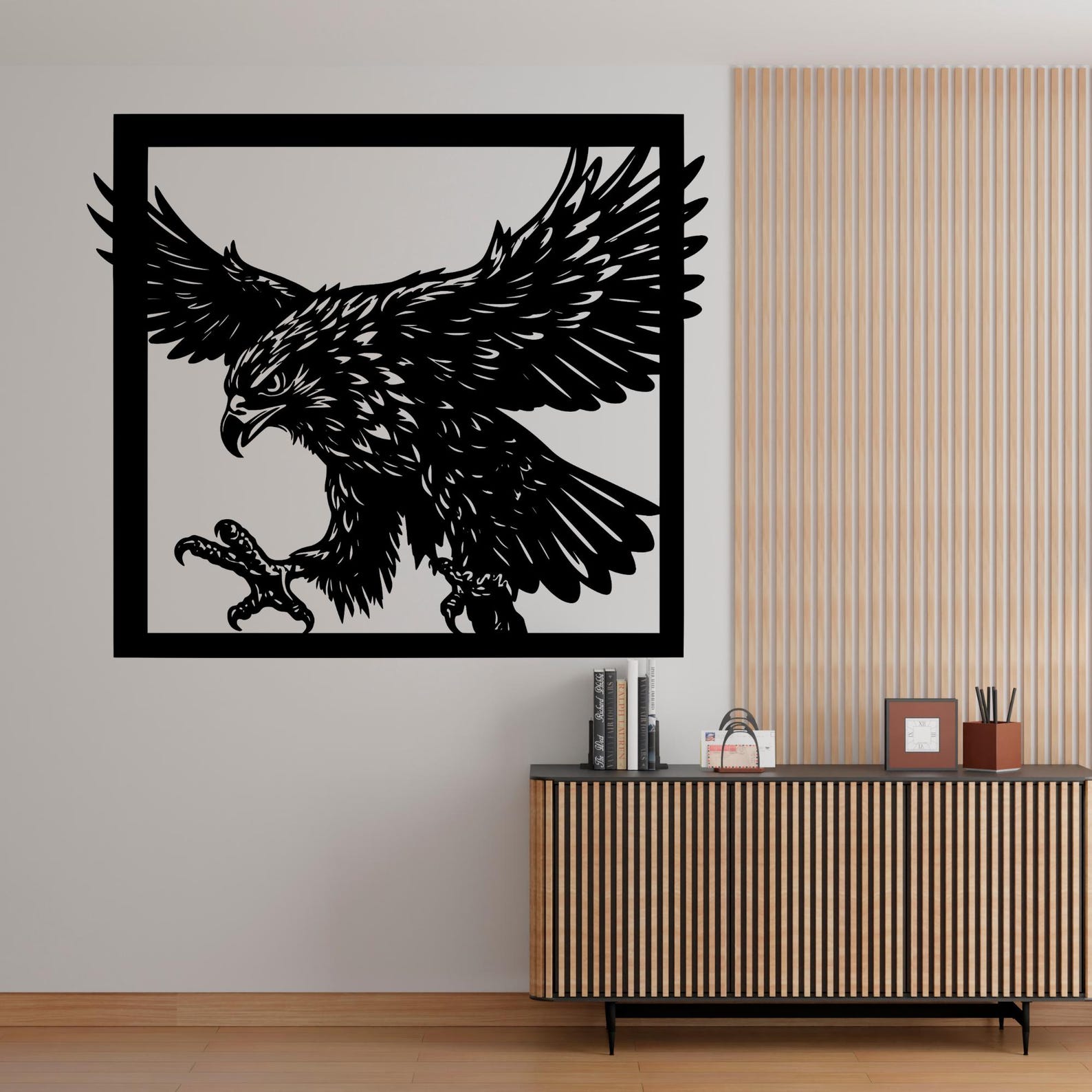 DIY Hawk Wall Art Laser Cut – Dynamic Predator Design in Frame (dxf ...