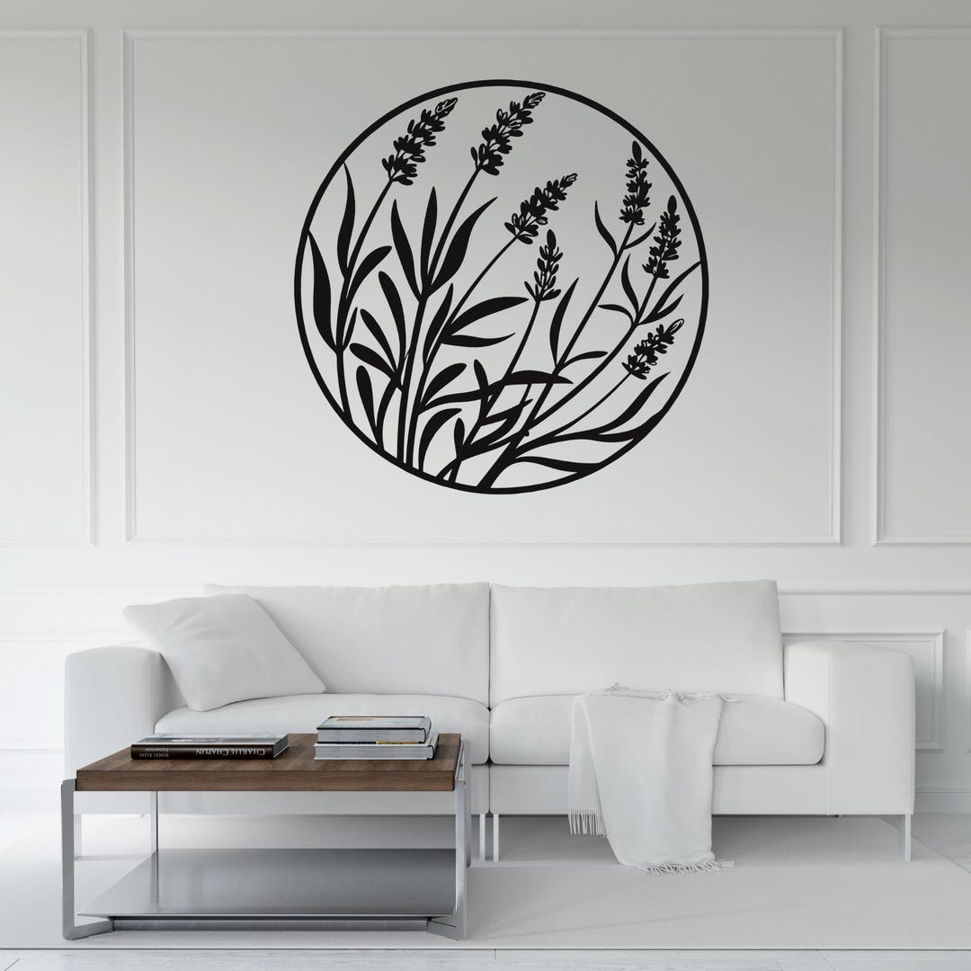 DIY Lavender Wreath Laser Cut – Elegant Round Design Dxf, Dwg, Cdr, Svg ...