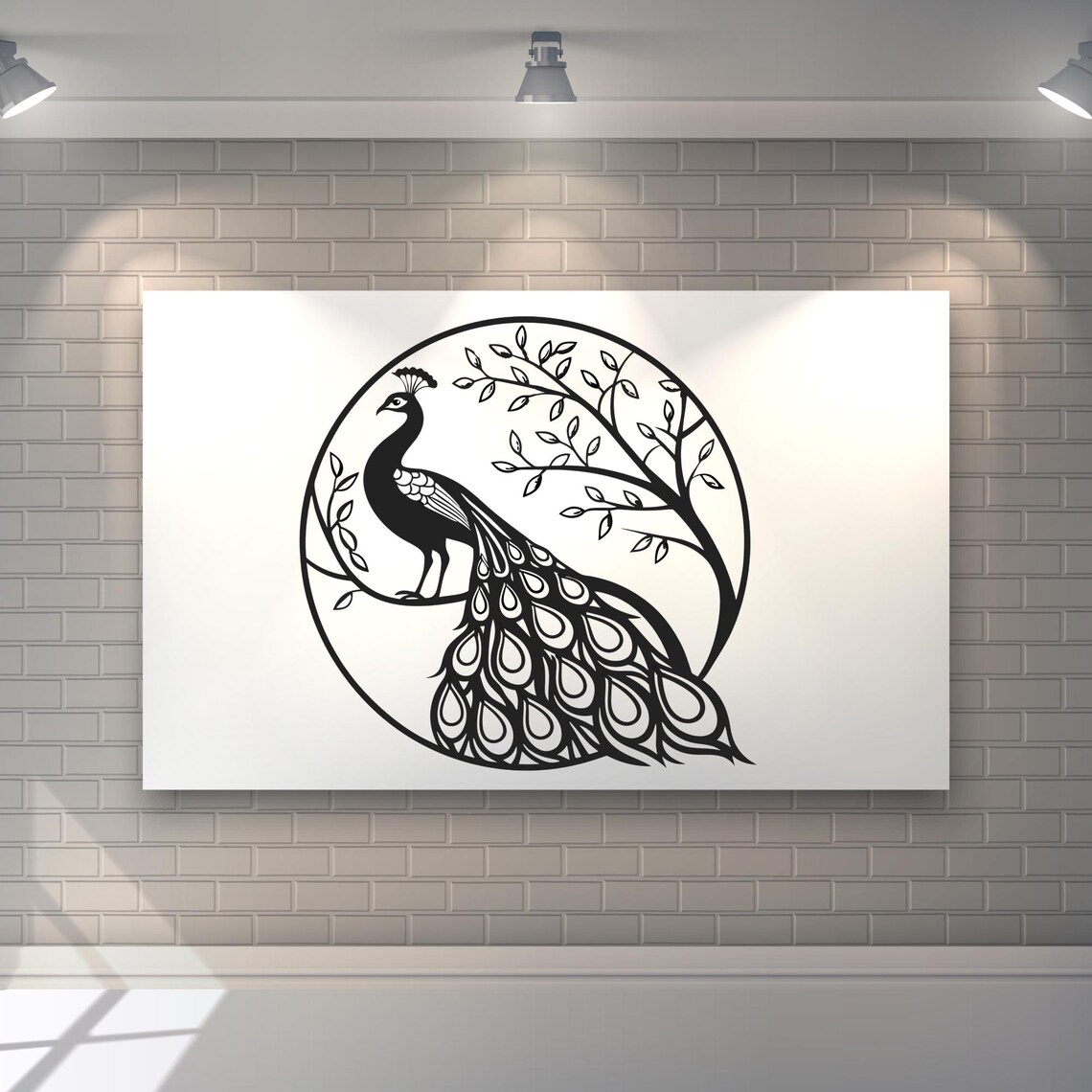 DIY Peacock Wall Art Laser Cut – Majestic Design in Frame (dxf, Dwg ...