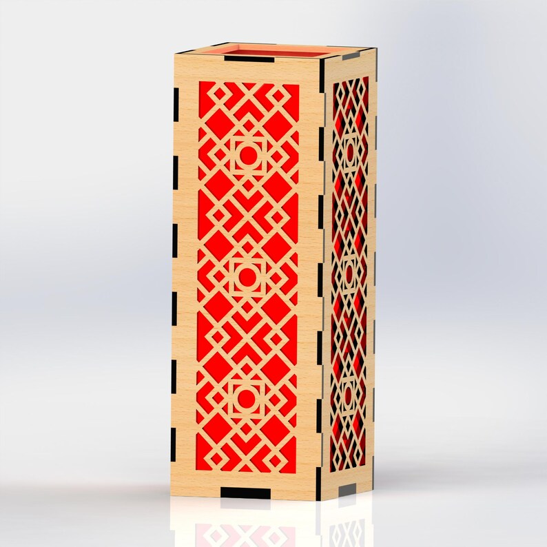 Wooden Table Lamp Laser Cutting File Set 6 Lamps DXF Material Thickness ...