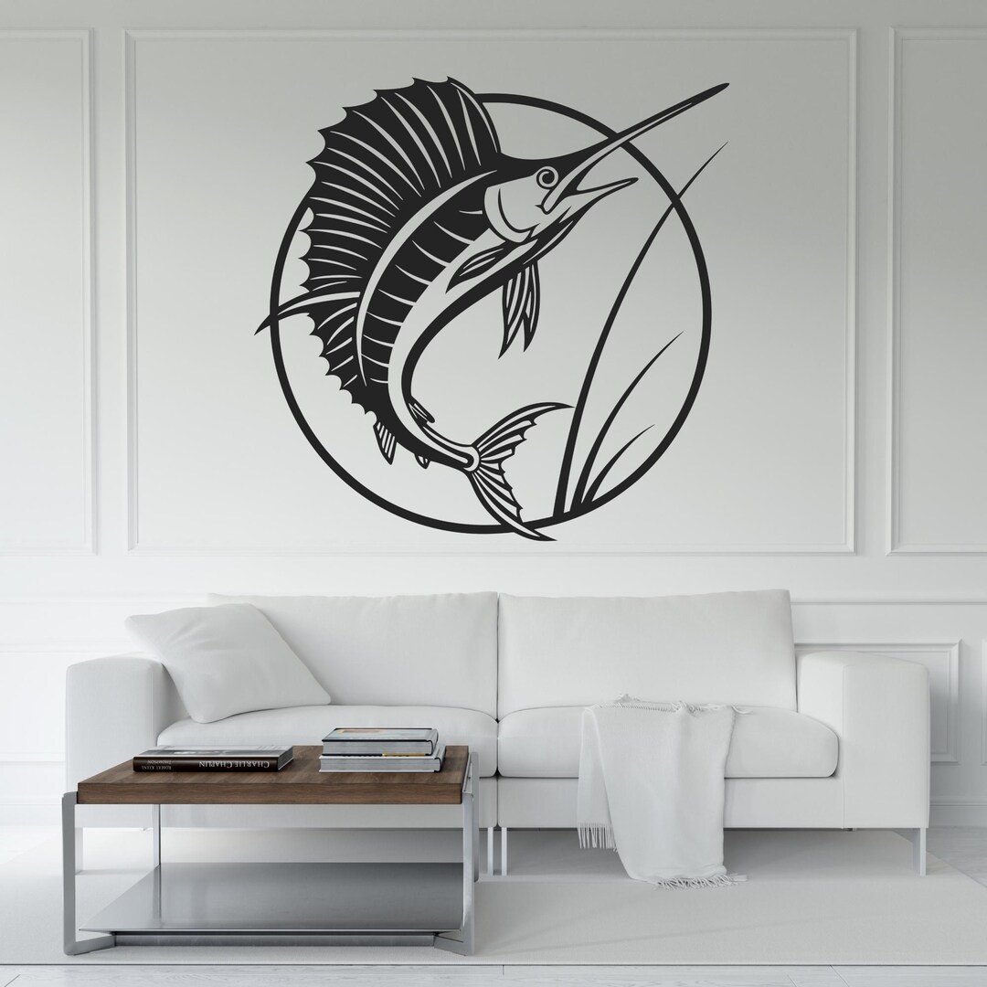 DIY Swordfish Wall Art Decor – Vector File for Laser and Plasma Cutting ...