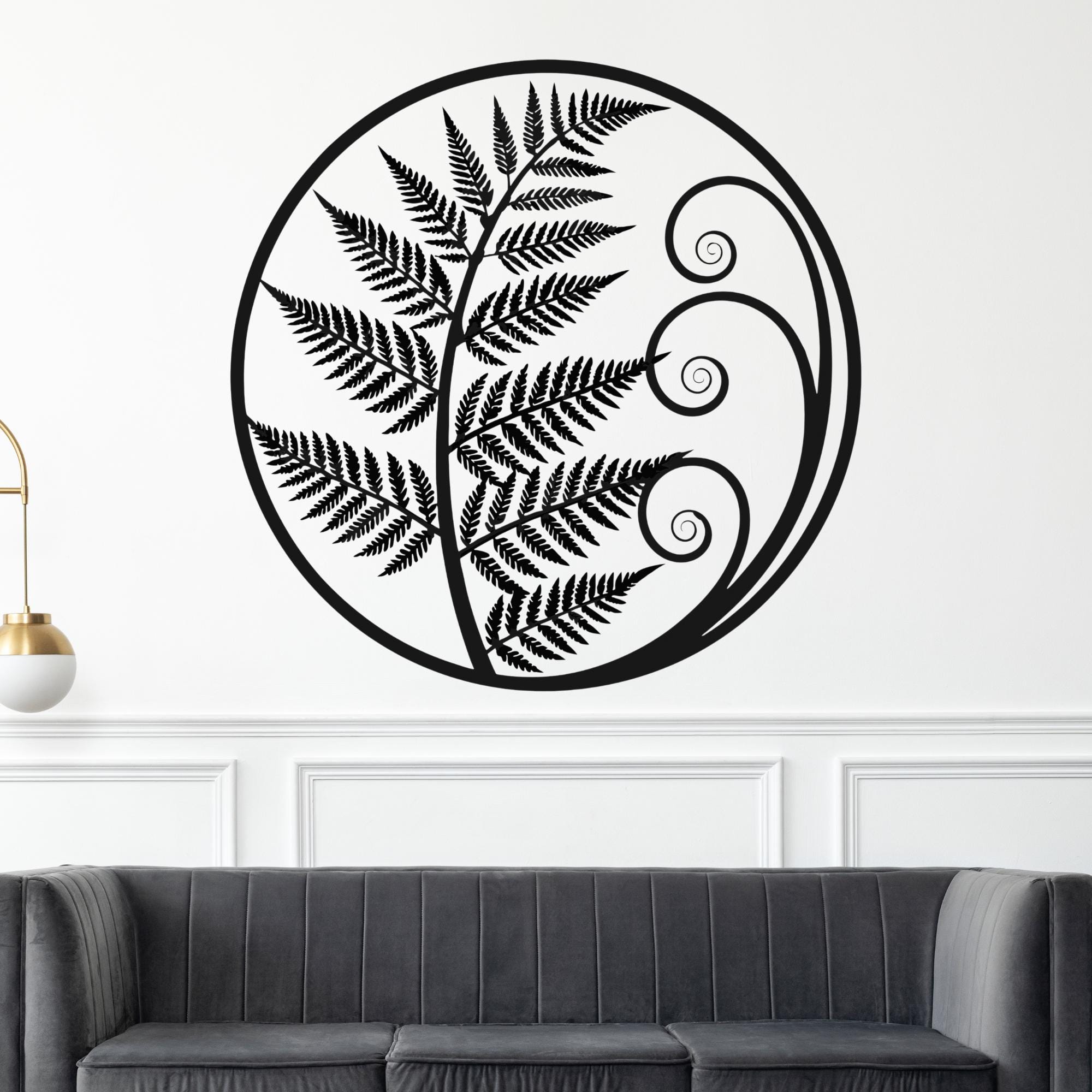 DIY Fern Wall Art Laser Cut – Elegant Leaf Design in Circular Frame ...