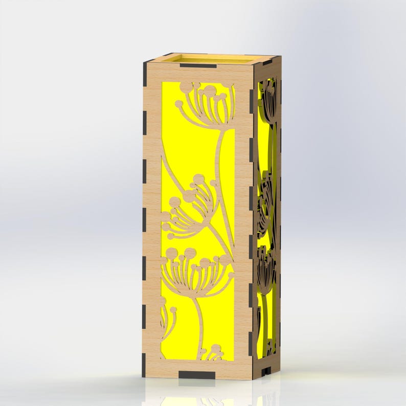 Wooden Table Lamp Laser Cutting File Set 6 Lamps DXF Material Thickness ...