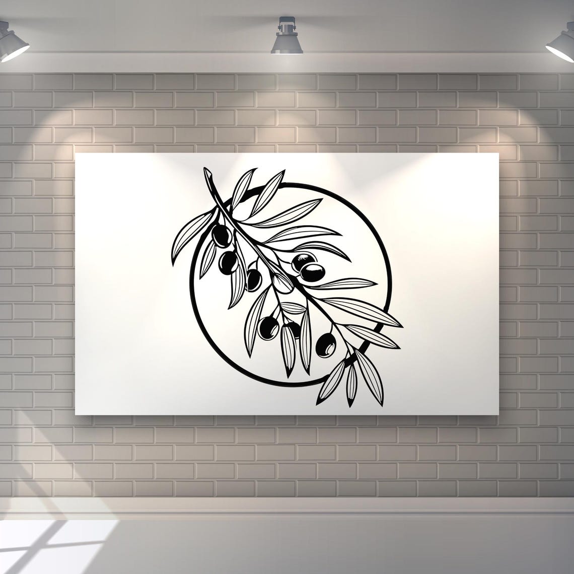 DIY Olive Branch Wall Art Laser Cut – Olive Branch With Berries in Oval ...