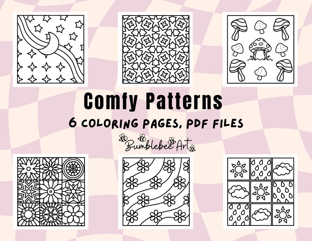 Comfy Patterns Coloring Page - Etsy