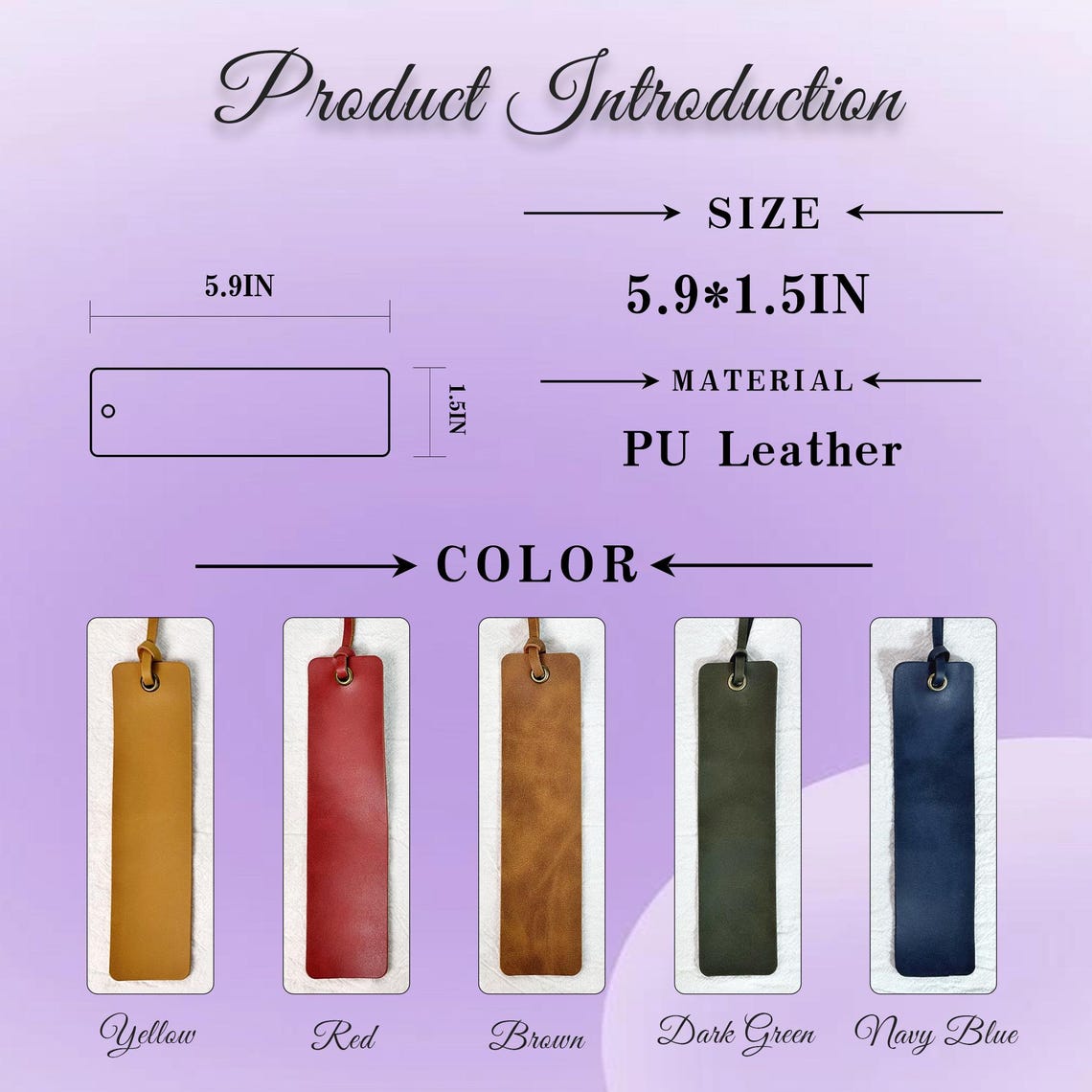 Custom Name Bookmark, Personalized Leather Bookmark, Gift for Readers ...