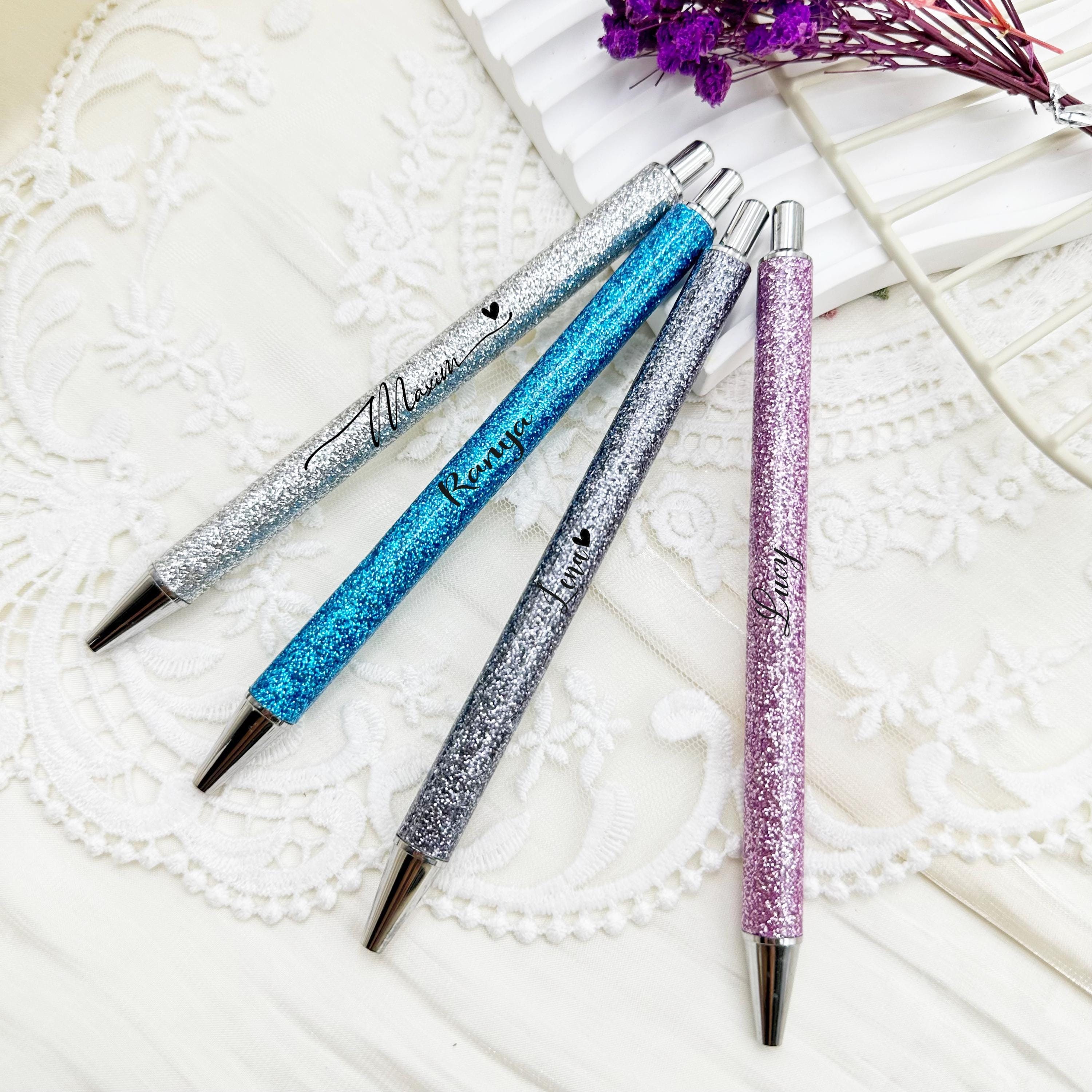 Rainbow Ombre Glitter Beach Pens, Custom Ink Joy Gel Pens, Beach ...