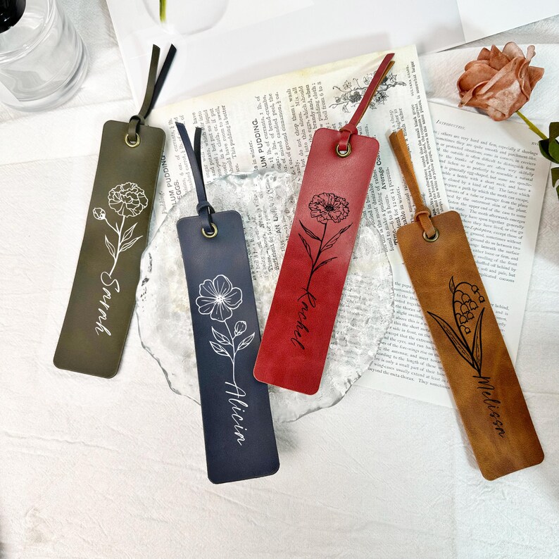 Custom Leather Bookmarks, Gifts for Readers, Gift for Book Lovers, Book ...