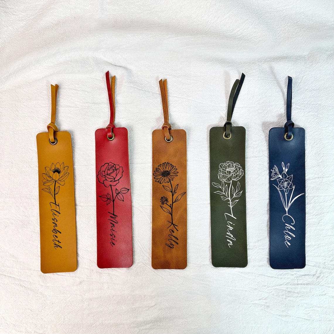 Custom Name Bookmark, Personalized Leather Bookmark, Gift for Readers ...