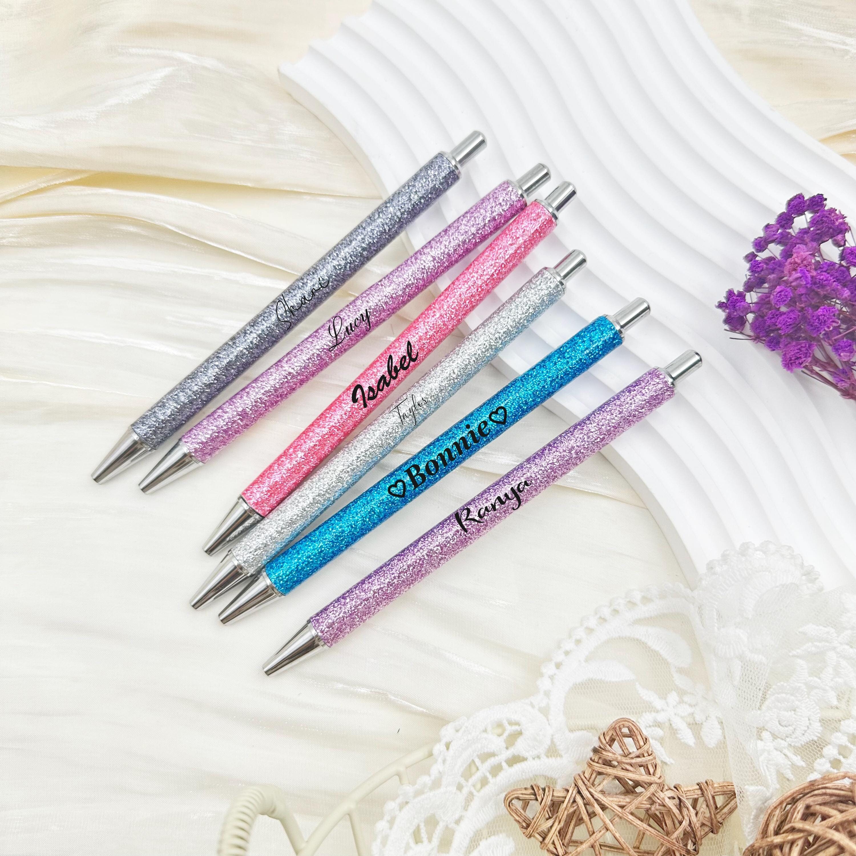 Rainbow Ombre Glitter Beach Pens, Custom Ink Joy Gel Pens, Beach ...