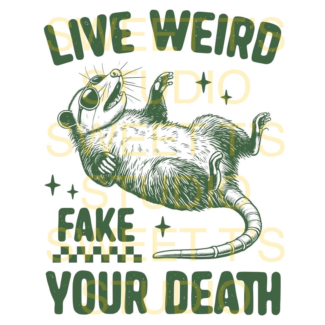 Possum - Live Weird Fake Your Death ~ 5 Pngs for DTF, Sublimation, Etc ...