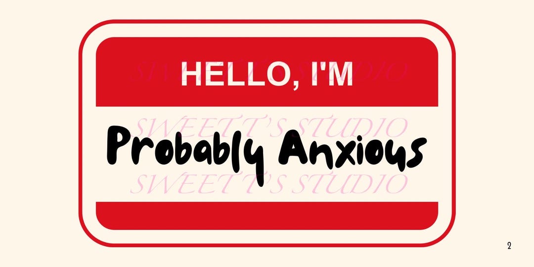Name Tag - Hello, I’m Probably Anxious - PNG - Sublimation Design - Etsy