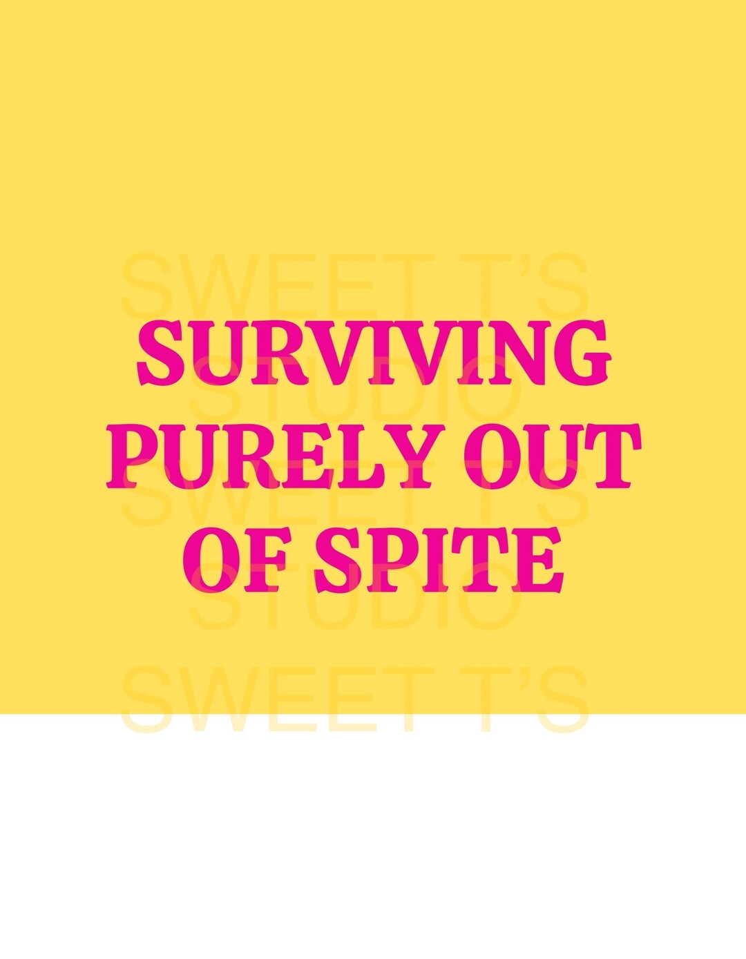 Surviving Out of Spite PNG: Funny Sublimation Design (fuschia Font) - Etsy