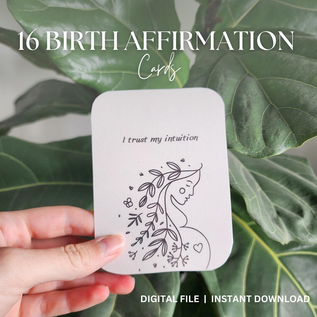 Editable Birth Affirmation Cards | Digital Download | Minimalist Birth ...