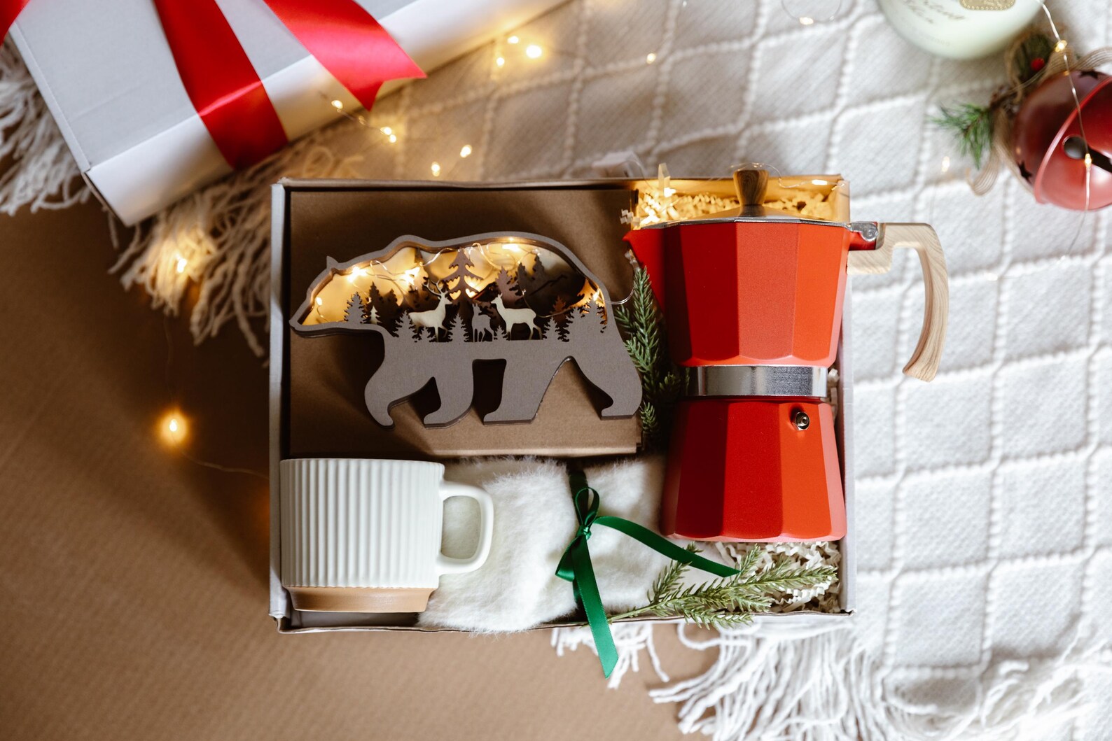Coffee Moka, Red Espresso Pot Gift Set, Coffee Lover's, Bear Winter ...