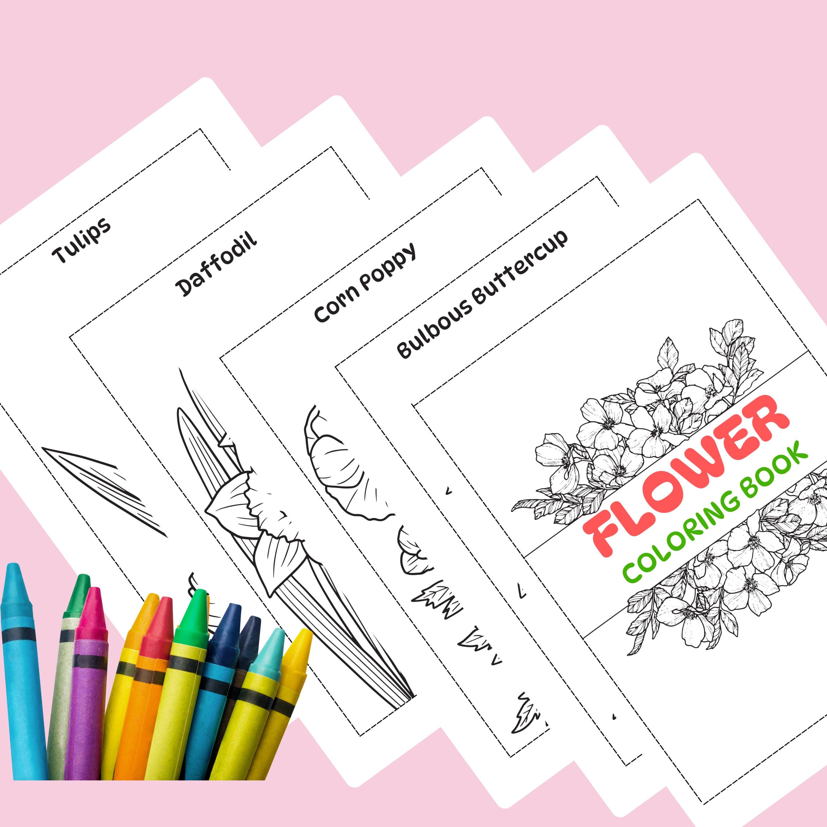 46 Page Editable Flower Coloring Templates| Book Templates| Canva Edit ...