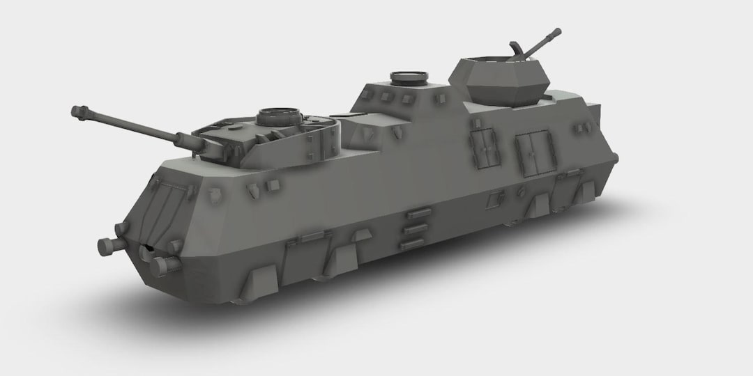Armored Train Artillery Car Flak-43 75 Mm-kwk 40 WW2 Kit 3D Printing ...