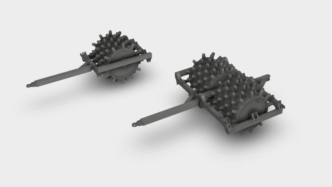 Sheepsfoot Roller WW2 Kit 3D Print Wargaming Tabletop Scale 1-87 to 1 ...