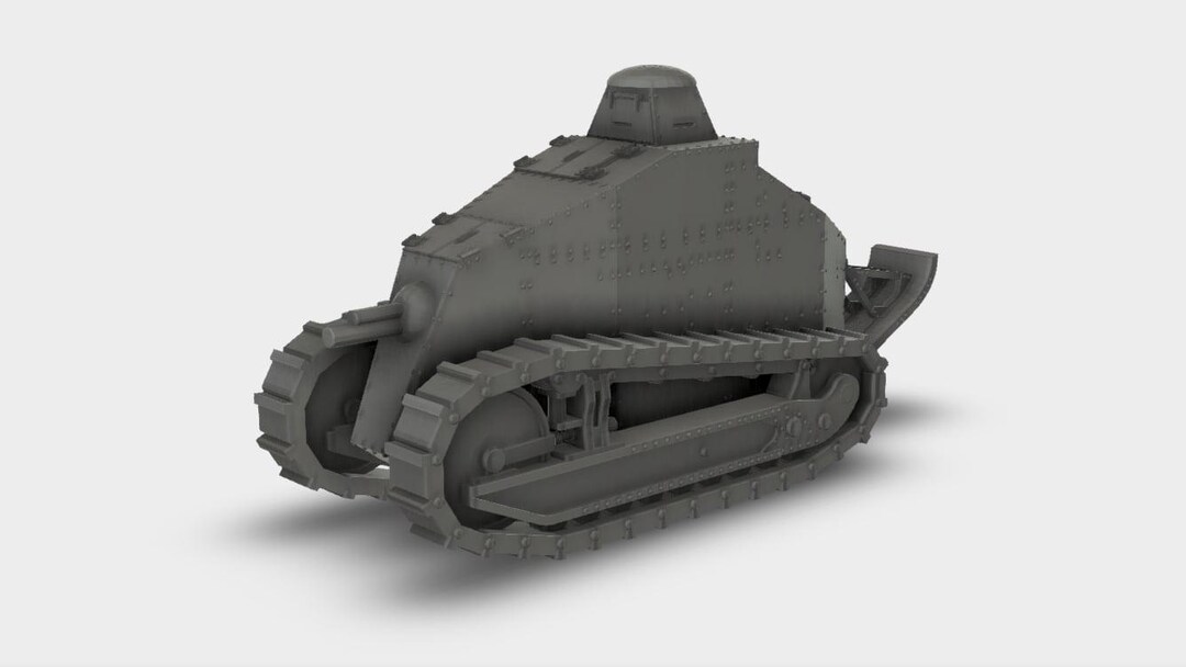 Renault FT 75 BS Tank France WW1 3D Printed Model Kit Scale 1:87 to 1: ...