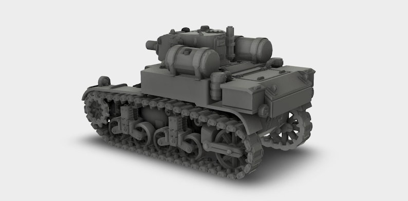 M3A1 Stuart Satan Flamethrower Tank WW2 3D Printed Model Kit, Scale 1: ...