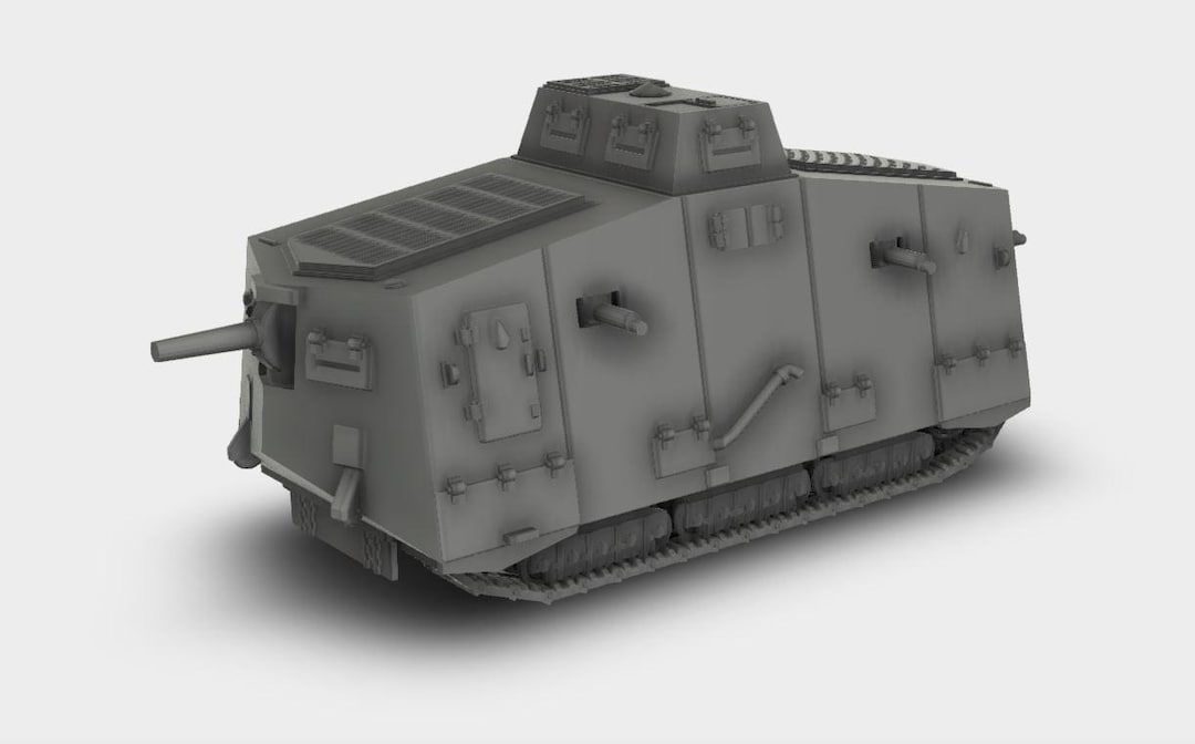 A7V Sturmpanzerwagen WW1 Kit 3D Print Wargaming Tabletop Scale 1-87 to ...