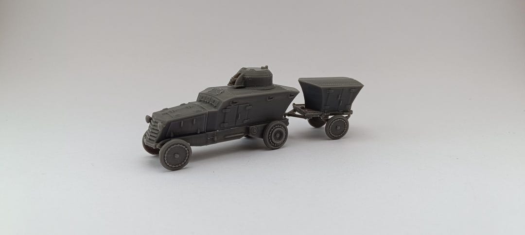 Romfell Armoured Car With Ammunition Trailer WW1 3D Print Wargaming ...