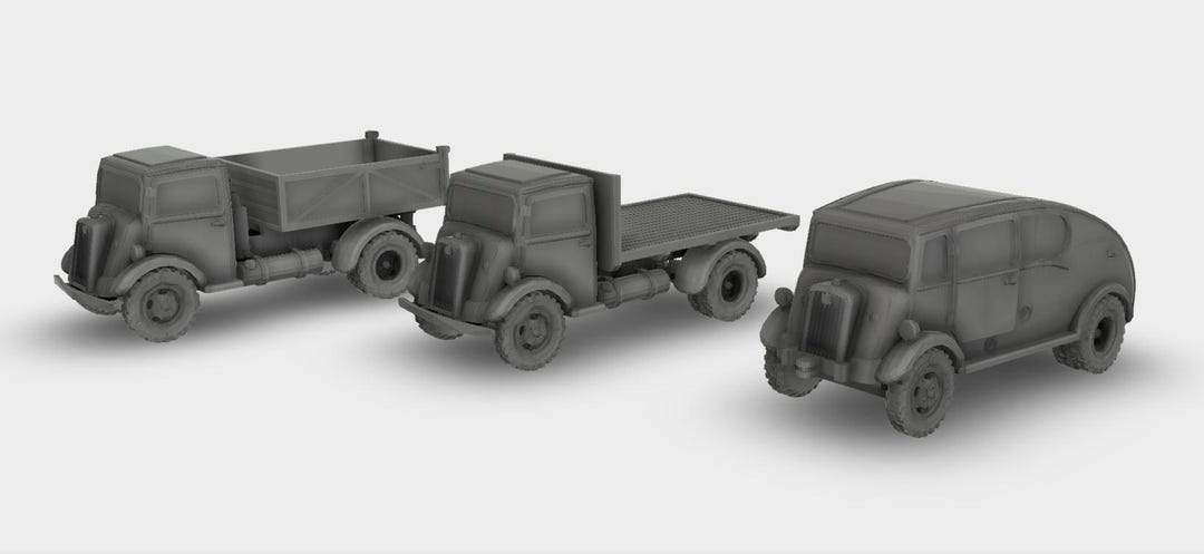 Fordson 7V Truck WW2 Kit 3D Print Wargaming Tabletop Scale 1-87 to 1-35 ...