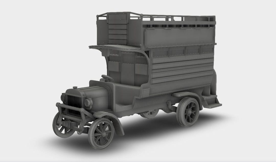 AEC K-type Double Decker Bus Open Top 1920 Kit 3D Printing Wargaming ...