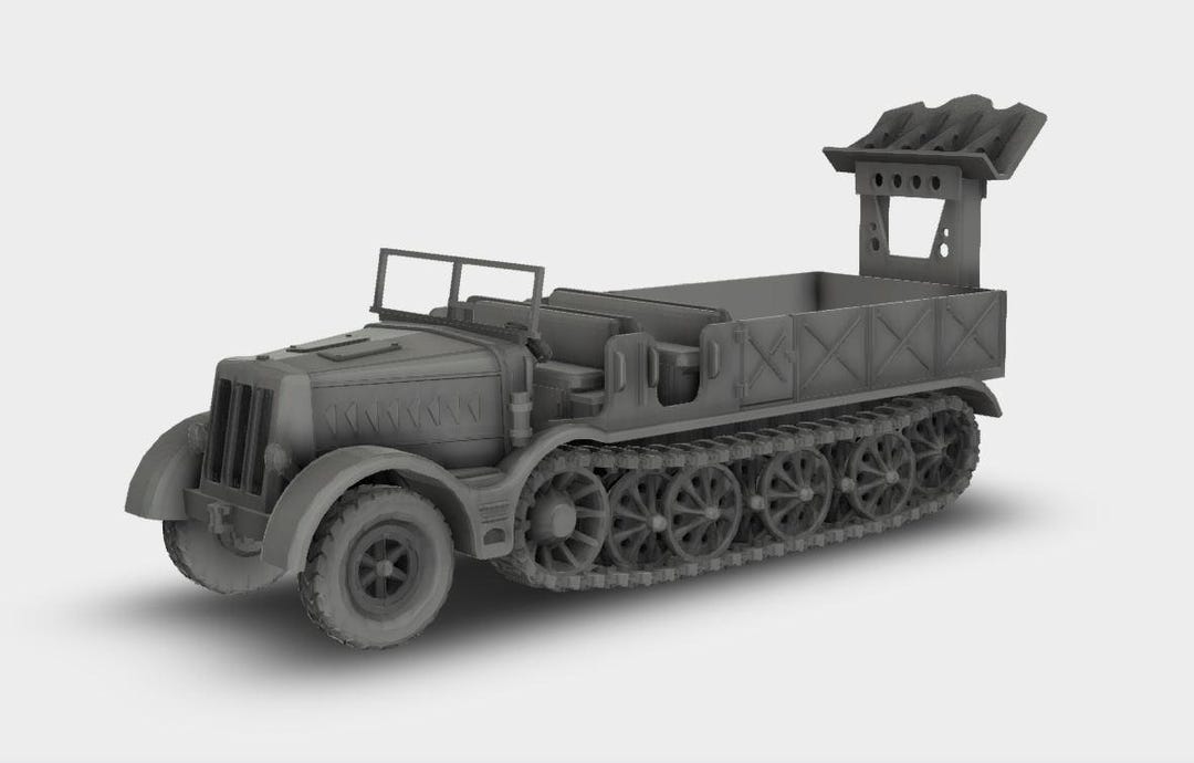Sd.kfz.9 FAMO With Ground Spur WW2 Kit 3D Printing Wargaming Tabletop ...
