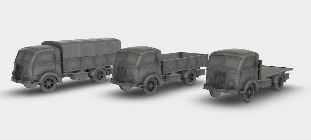 Fiat 626 NLM 3-ton Medium Truck WW2 Kit 3D Printing Wargaming Tabletop ...