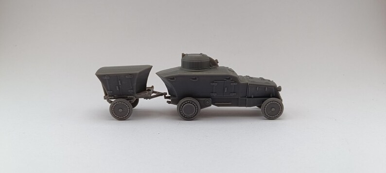 Romfell Armoured Car With Ammunition Trailer WW1 3D Print Wargaming ...