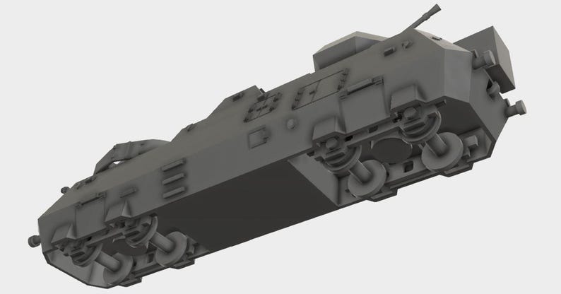 Armored Train Artillery Car Flak-43 75 Mm-kwk 40 WW2 Kit 3D Printing ...