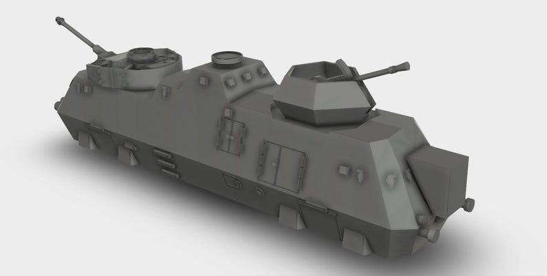 Armored Train Artillery Car Flak-43 75 Mm-kwk 40 WW2 Kit 3D Printing ...