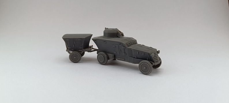 Romfell Armoured Car With Ammunition Trailer WW1 3D Print Wargaming ...