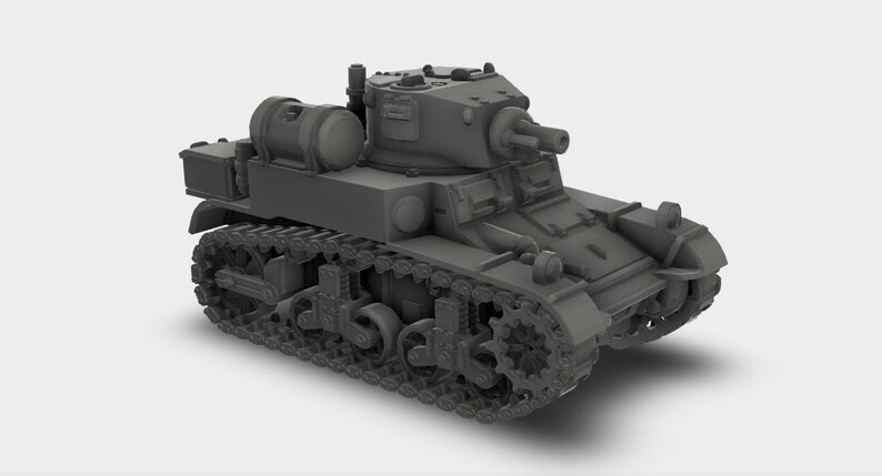 M3A1 Stuart Satan Flamethrower Tank WW2 3D Printed Model Kit, Scale 1: ...
