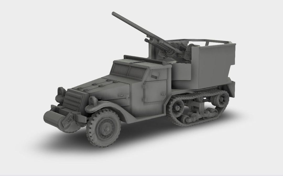 M15 Half-track Anti-aircraft Gun Kit 3D Printing Wargaming Tabletop ...