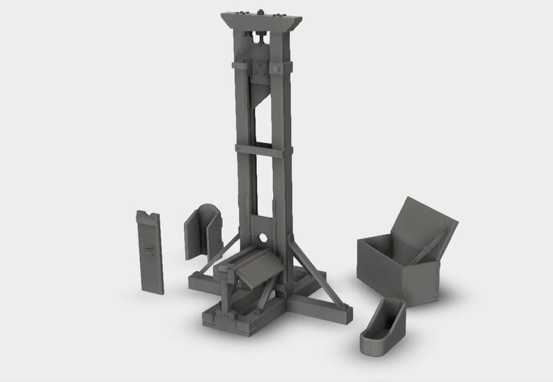Guillotine Model Berger 1899 Kit 3D Printing Wargaming Tabletop Scale 1 ...